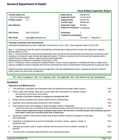 Nunavut moves towards online health inspection reports, but legislation ...