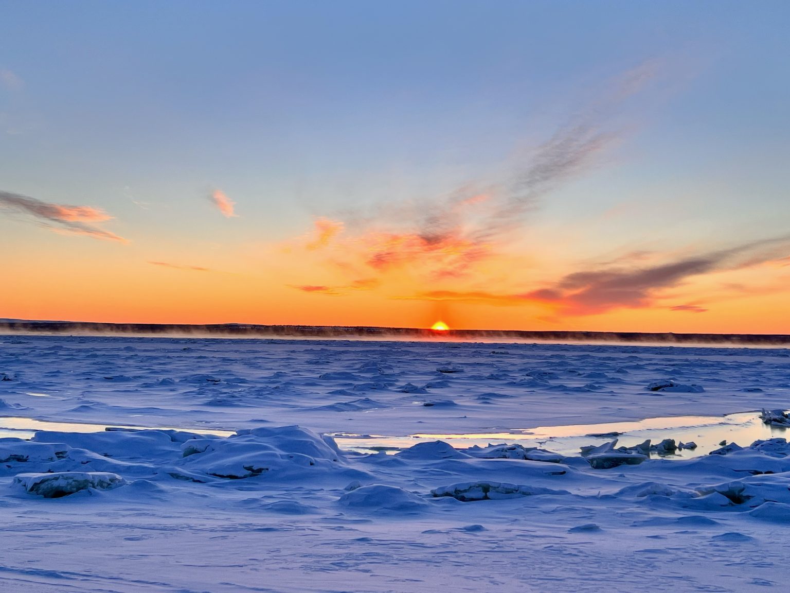 Steamy Sunrise In Kuujjuaq Steamy Sunrise In Kuujjuaq