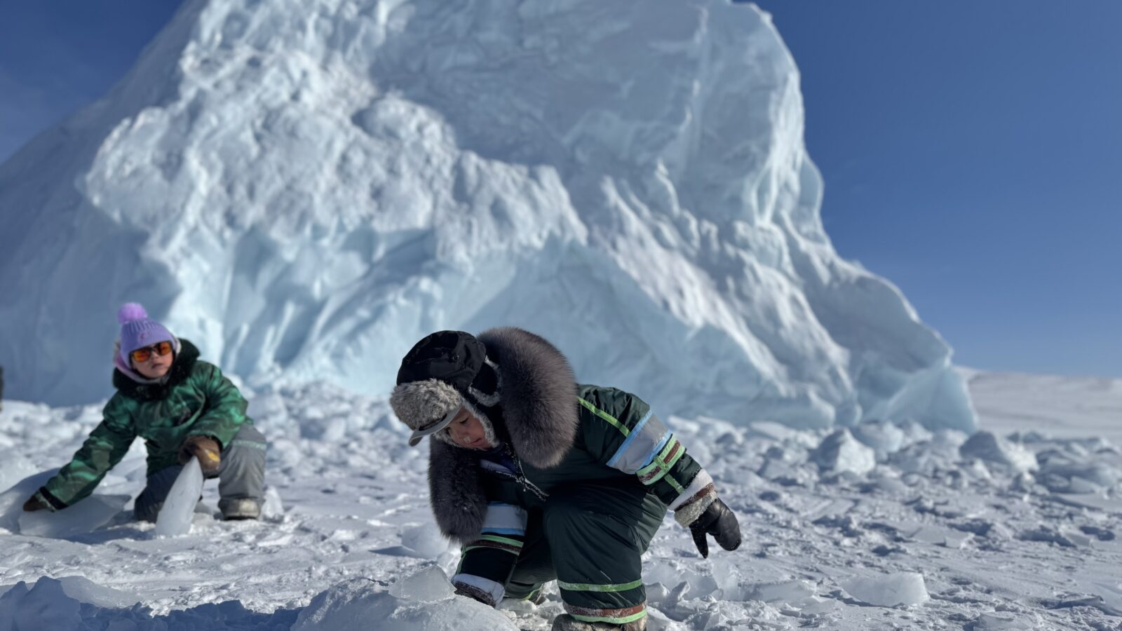 Collecting ice from an iceberg on Day 2 of Nunavut Quest