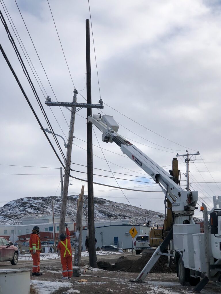 Broken utility pole causes power outage across much of Iqaluit